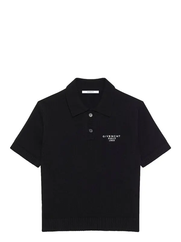 Givenchy Wool And Cashmere Short Sleeve Polo - Black