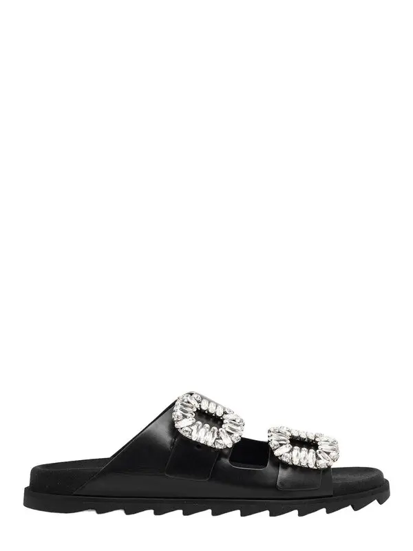 ROGER VIVIER Slidy Viv Slides - Black