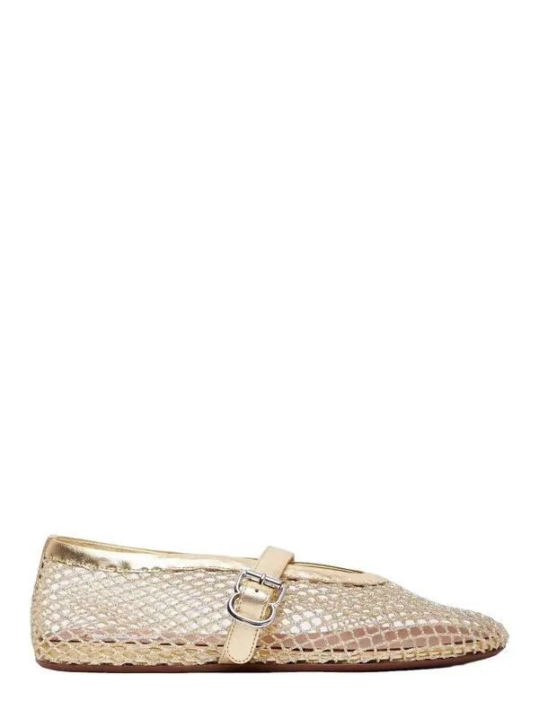 Alaïa Metallic Mesh Ballet Flats - Gold