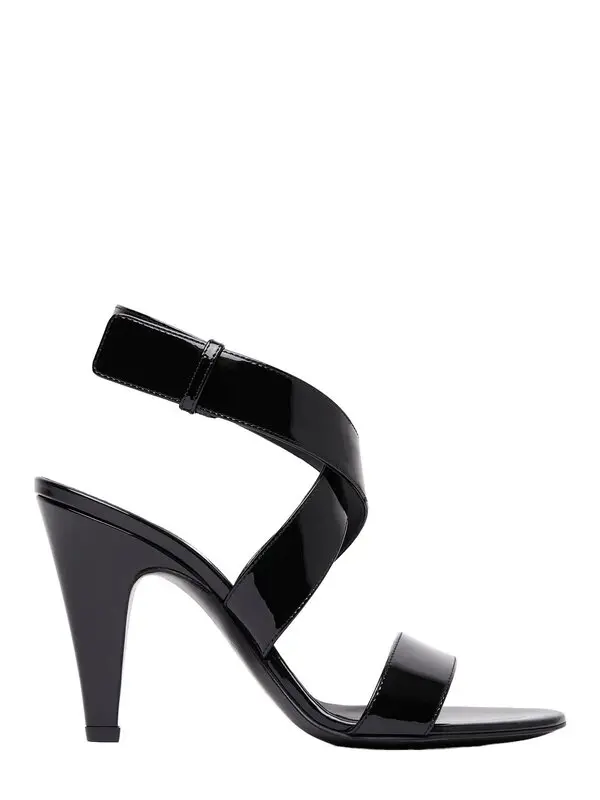 Alaïa 90 Patent Leather Heeled Sandals - Black