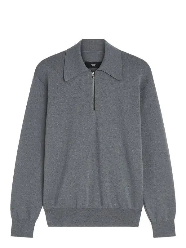 Phoebe Philo Zip Polo Top - Grey