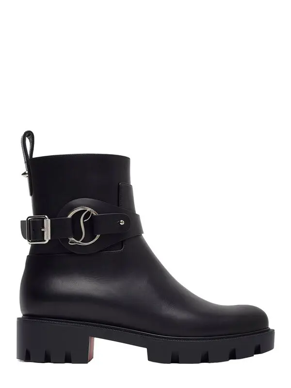 CHRISTIAN LOUBOUTIN Dianouchette Leather Ankle Boots - Black