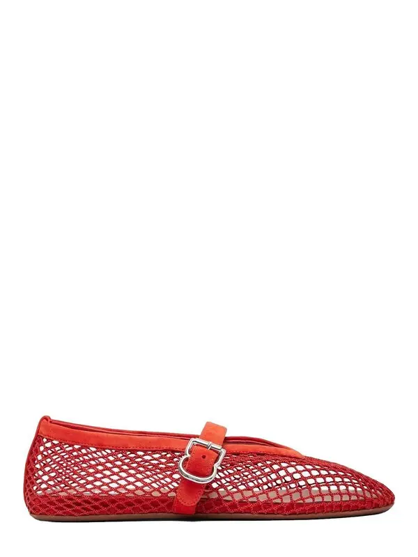 Alaïa Mesh And Suede Ballet Flats - Orange