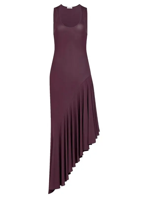 Alaïa Asymmetric Jersey Dress - Burgundy