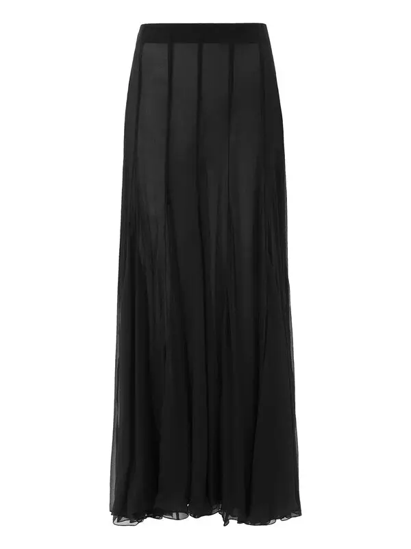 Chloé Gathered Fluid Maxi Skirt - Black