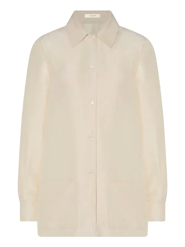 THE ROW Lucetta Silk Shantung Shirt - White