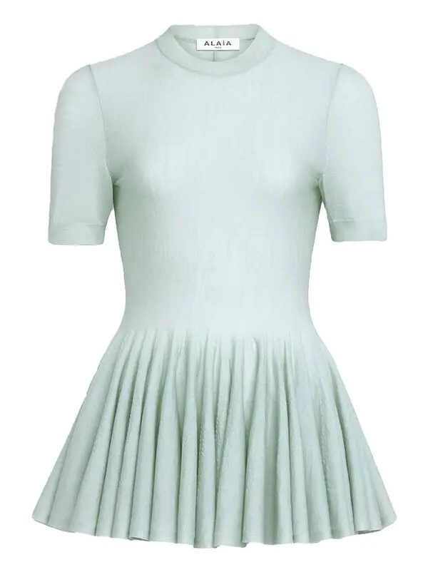 Alaïa Peplum Top - Green