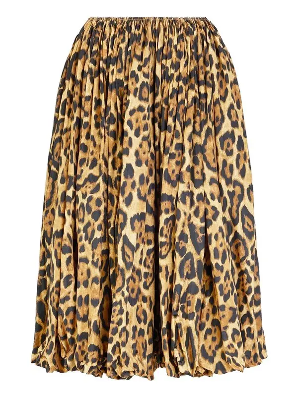 Alaïa A-line Leopard Print Skirt - Brown