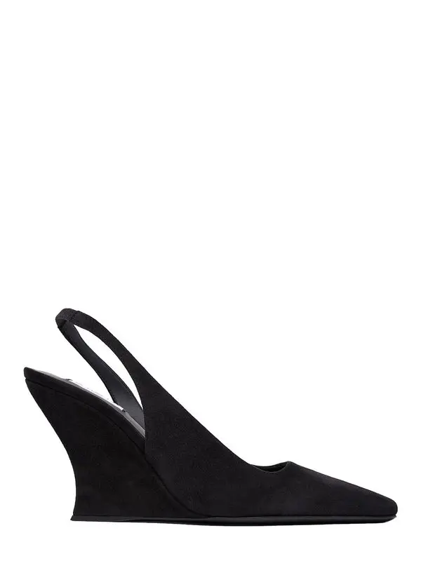 Alaïa 90 Suede Slingbacks - Black