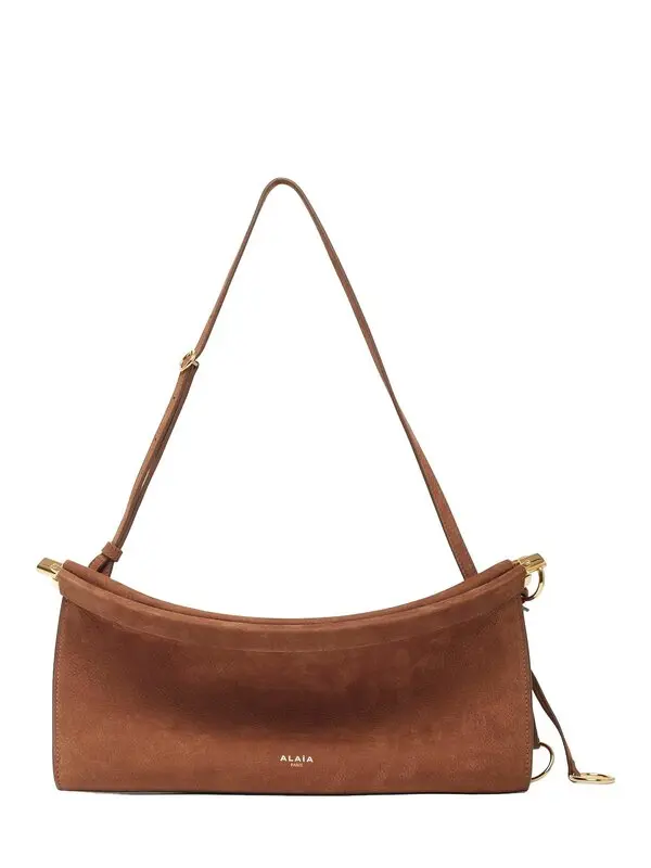 Alaïa East West Medium Nubuck Shoulder Bag - Brown