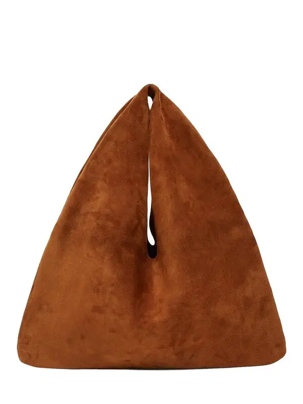 THE ROW Small Bindle Suede Shoulder Bag - Brown