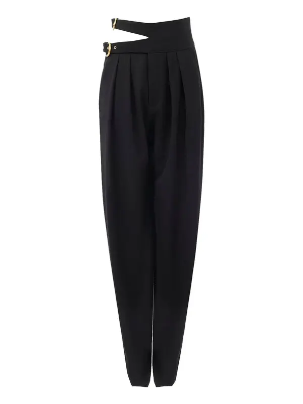 Chloé High-waist Buckled Trousers - Black