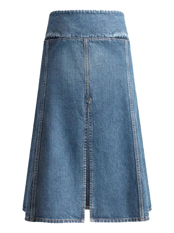 Alaïa Denim Slit Skirt - Blue