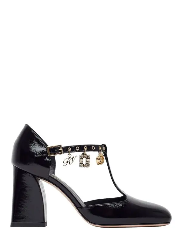 ROGER VIVIER Tres Vivier 85 Pumps With Gold Charms - Black