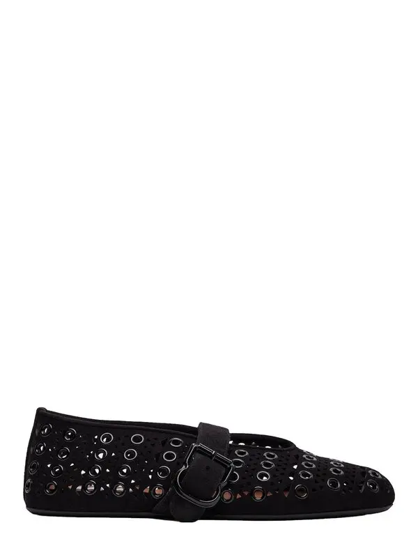 Alaïa Vienne Suede Ballet Flats - Black