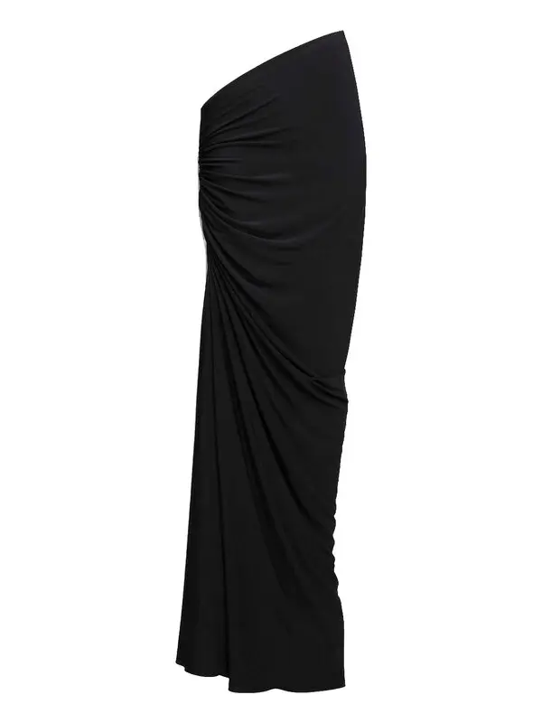 Alaïa Soft Jersey Draped Skirt - Black