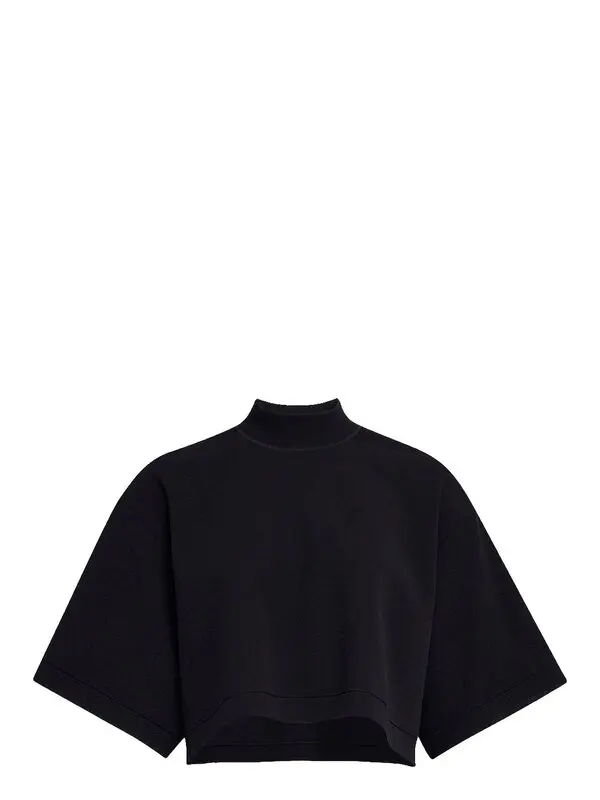 Alaïa Knitted Cropped Top - Black