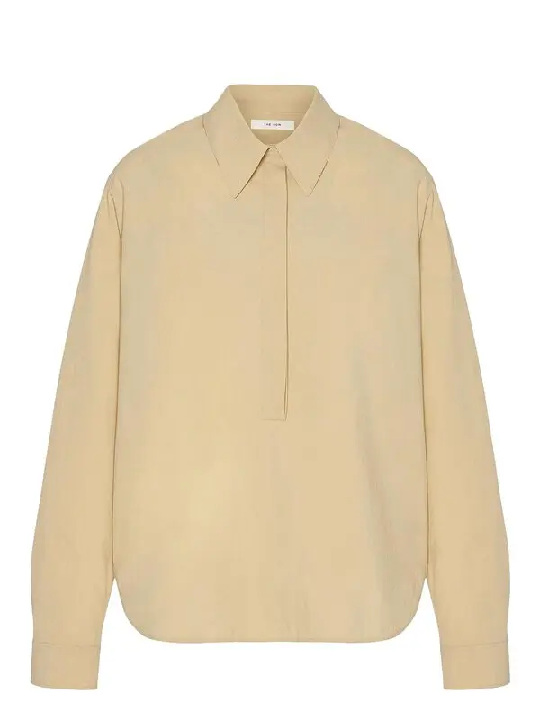 THE ROW Margan Crispy Sanded Cotton Shirt - Beige