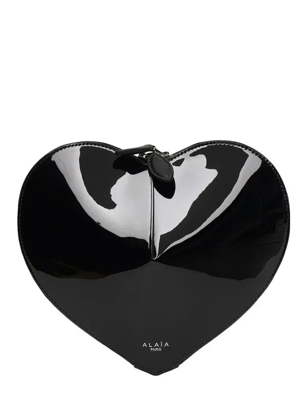 Alaïa Le Coeur Patent Crossbody Bag - Black