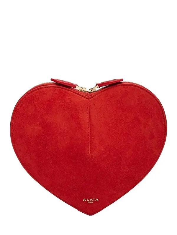 Alaïa Le Coeur Suede Crossbody Bag - Orange
