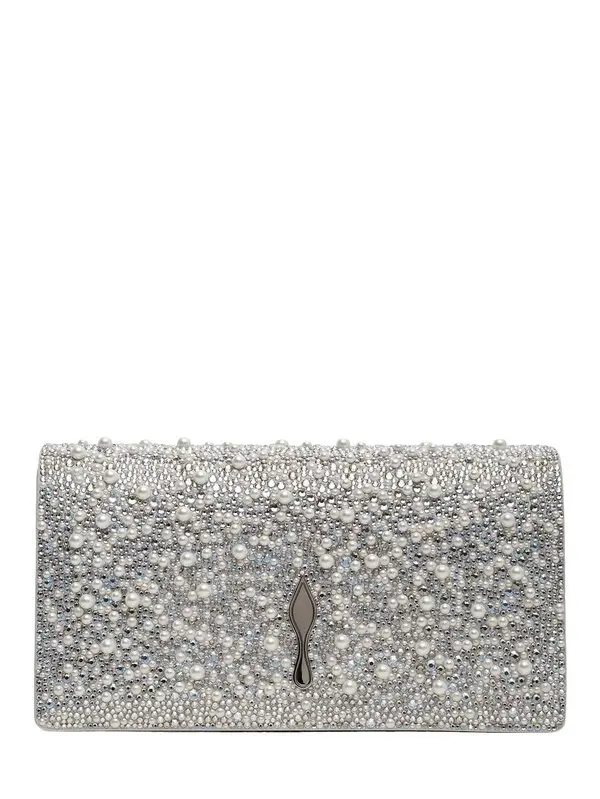 CHRISTIAN LOUBOUTIN Bettina Strass Clutch - Silver