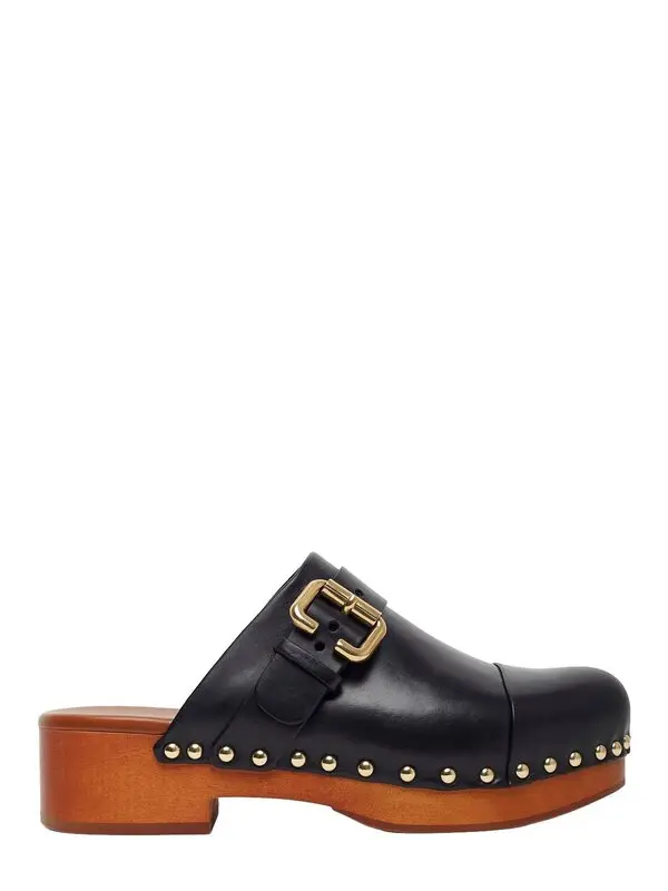 Chloé Jeannette Leather Clogs - Black