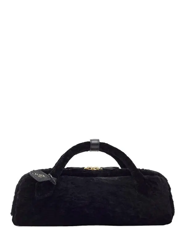 Alaïa Le Teckel Shearling Clutch - Black