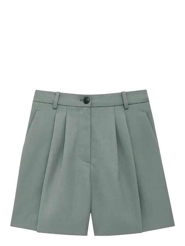 ANINE BING Brice Tailored Shorts - Khaki Green