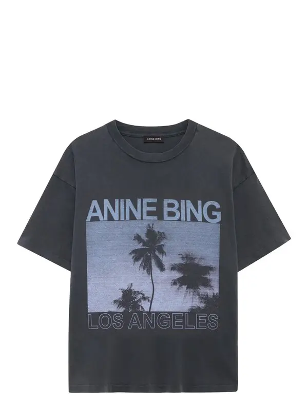 ANINE BING Cade Tee Palms Graphic T-shirt - Grey