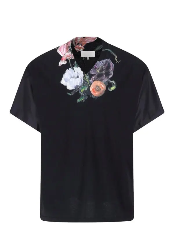 MAISON MARGIELA Printed Floral T-shirt - Black