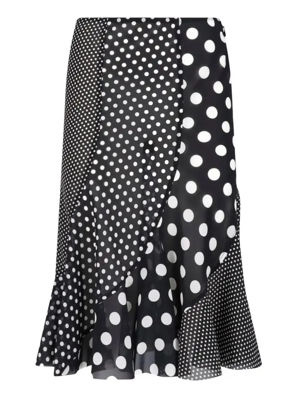 Junya Watanabe Polka Dot Midi Skirt - Black