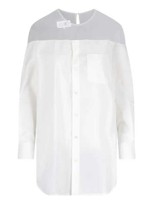 MAISON MARGIELA Tulle Detail Shirt - White