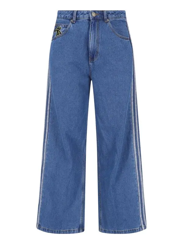 Adidas Wide-leg "firebird" Jeans - Blue