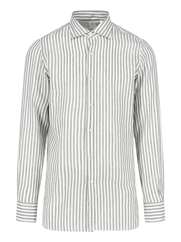 FINAMORE 1925 Striped Shirt "gaeta - Green