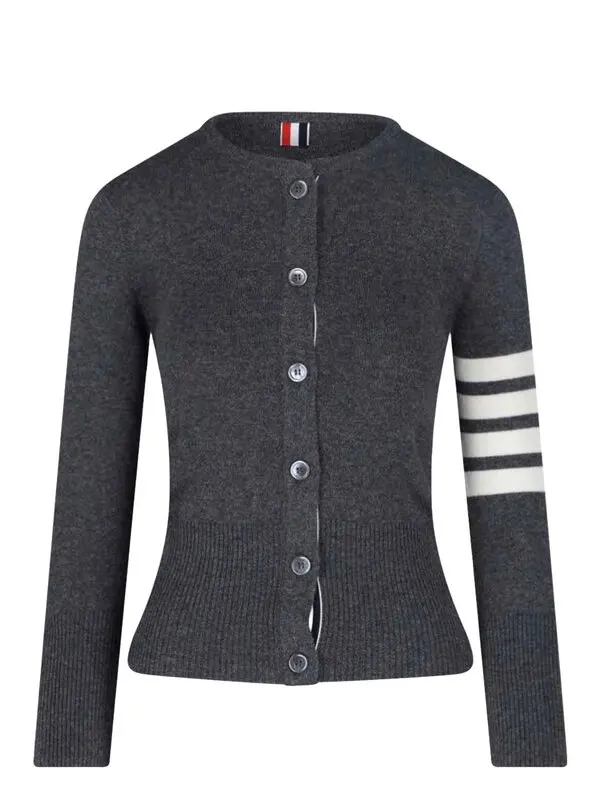 Thom Browne 4-bar" Cashmere Cardigan - Gray