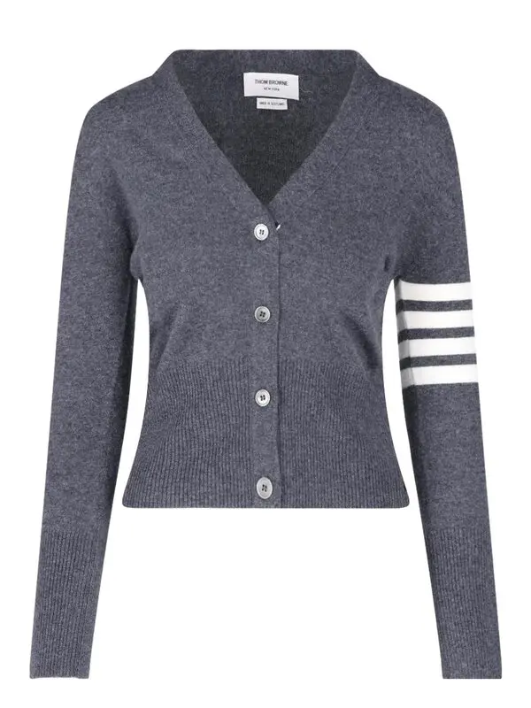 Thom Browne 4-bar" Cashmere Cardigan - Gray
