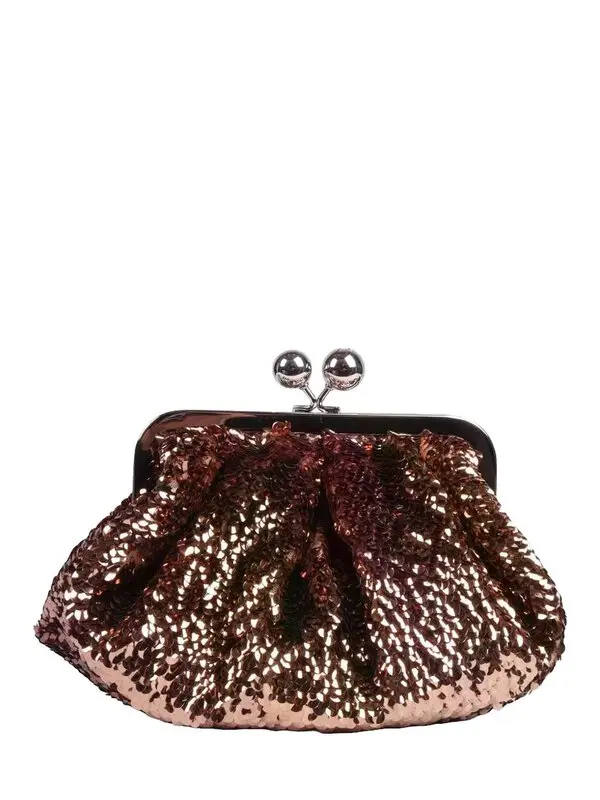 Max Mara Targa Sequin-embellished Shoulder Bag - Brown