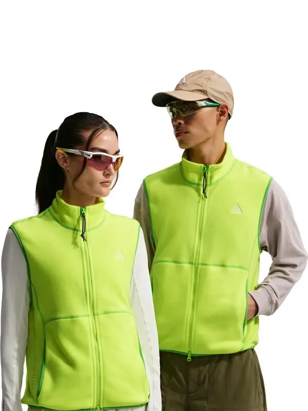 Nike Wolf Tree" Full-zip Fleece Vest - Yellow