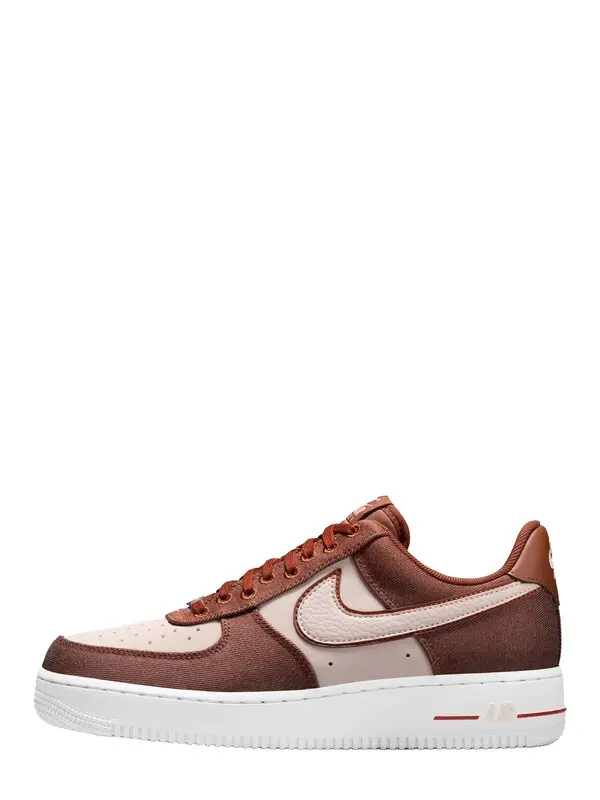 Nike Force 1 '07 Se "cinnamon" Leather And Denim Sneakers - Brown