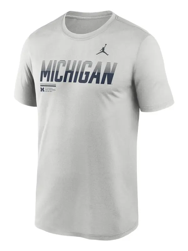 JORDAN Michigan Sideline Legend Brand Dri-fit College T-shirt - Grey