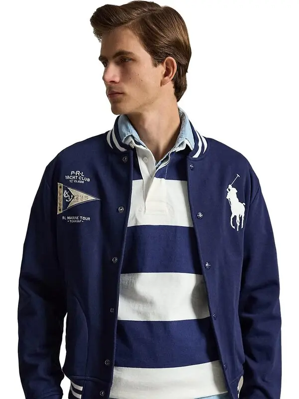Ralph Lauren Big Pony Fleece Baseball Jacket - Newport Navy