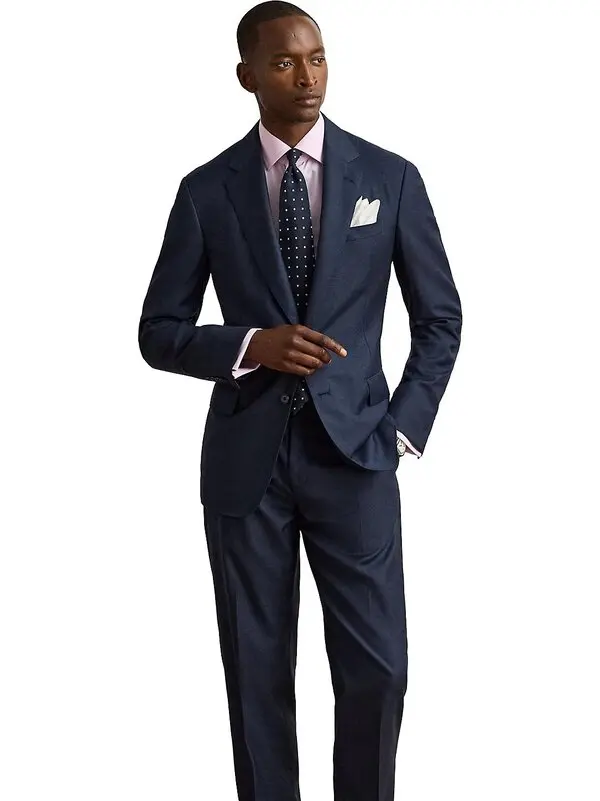 Ralph Lauren Kent Hand-tailored Sharkskin Suit - Navy