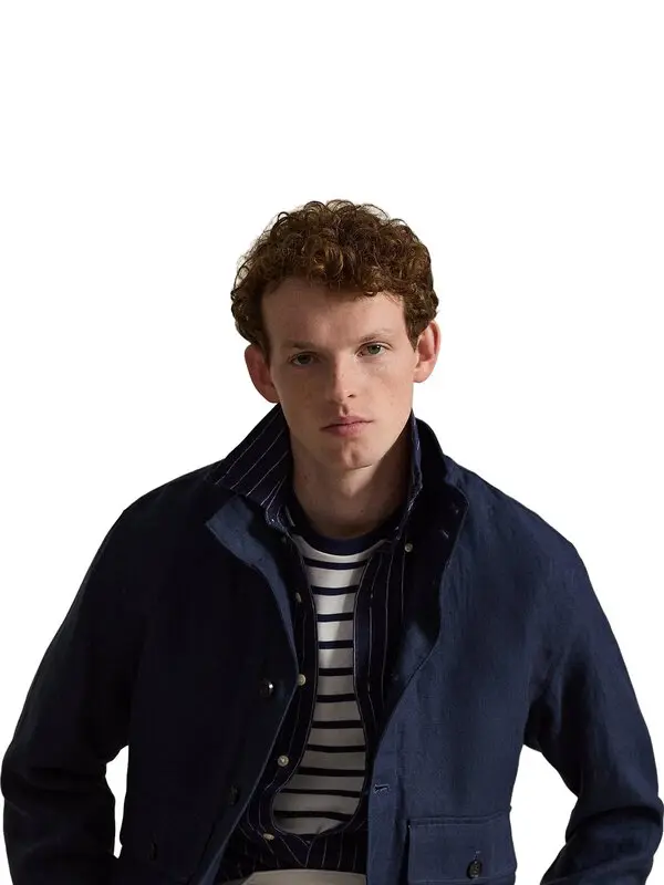 Ralph Lauren Barrett Linen Herringbone Jacket - Refined Navy