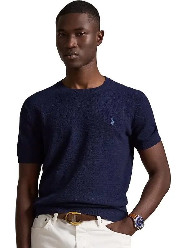 Ralph Lauren Textured Cotton-linen Sweater - Bright Navy