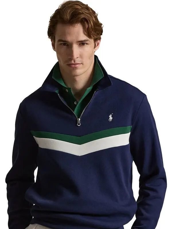 Ralph Lauren Double-knit Quarter-zip Sweatshirt - Newport Navy