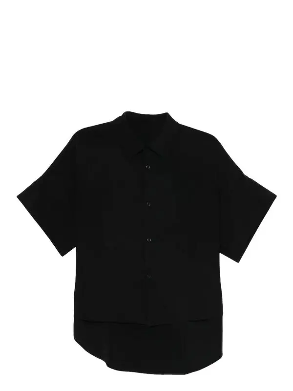 Y’s Crepe De Chine Shirt With Short Cuffs - Black