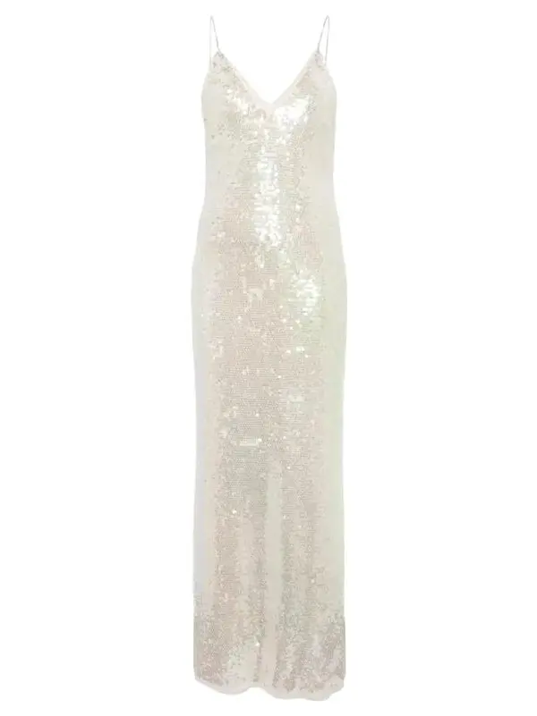 FORTE_FORTE Sequin-embellished Maxi Dress - Neutrals