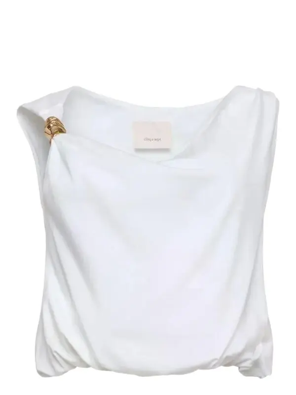 Cinq À Sept Darius Draped Blouse - White