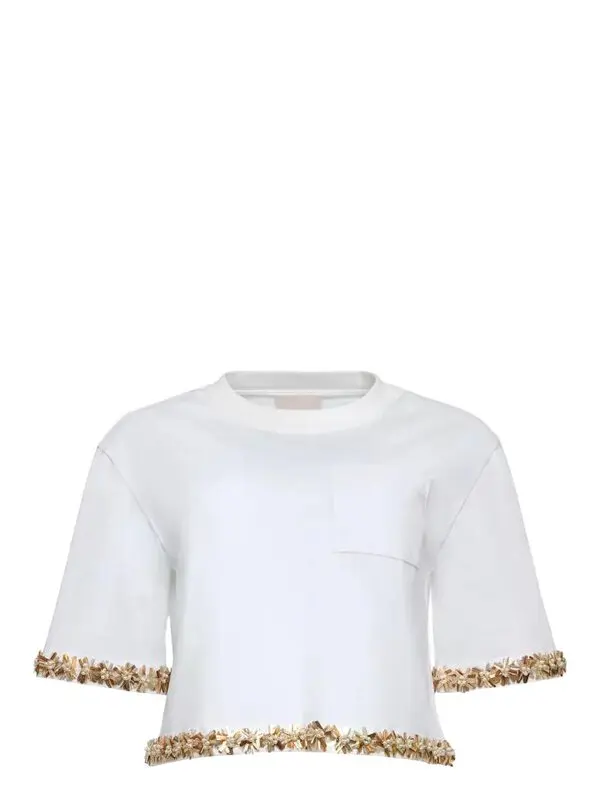 Cinq À Sept Floral-embellished T-shirt - White