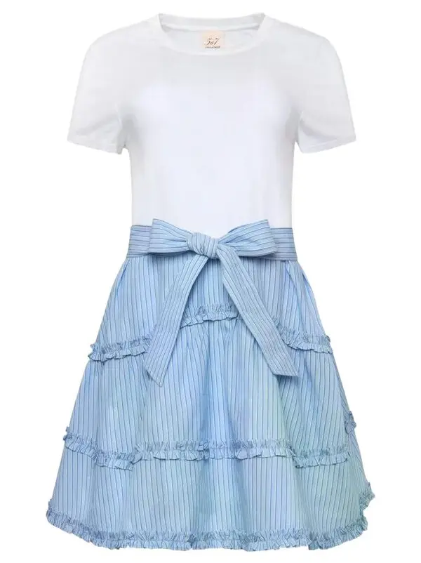 Cinq À Sept Kasen Jessie-stripe Ruffled Dress - White